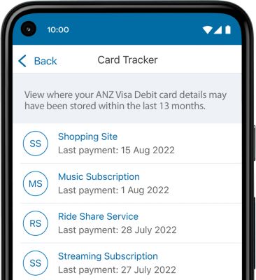 Card Tracker in ANZ goMoney | ANZ